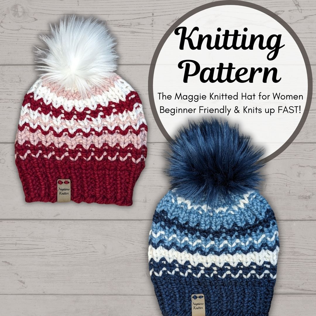 Easy Colorwork Knitted Hat Pattern for Advanced Beginner - Naptime ...