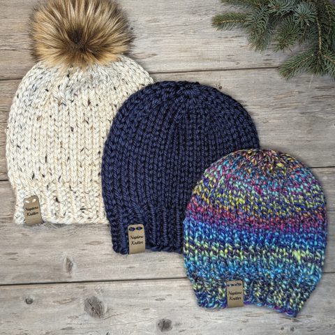 Classic Knitted Beanies- 4 sizes- 1 hour or less - Naptime Knitter Design